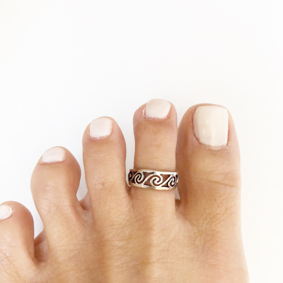 Element Shine | Jewelry | Sterling Silver Open Wave Adjustable Toe Ring | Poshmark